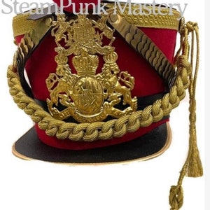 Red Hussar General Helmet With Gold Bullion Details in Sizes 56,57,58 ...