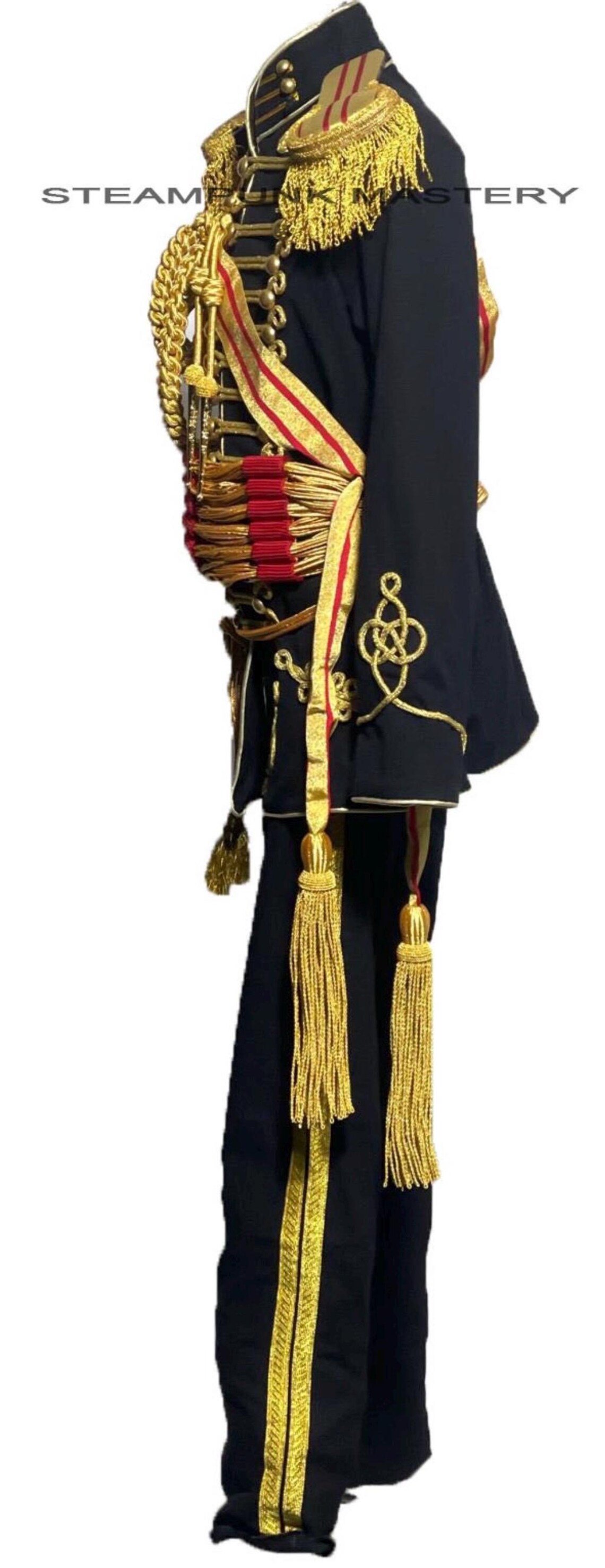 Ceremonial Hussar Officer Suit: Gold Braided Jacket, Sash & Pants - Etsy