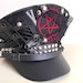 Goth Punk Black Military Hat With Patches,studs 56,57,58,59,60cm - Etsy