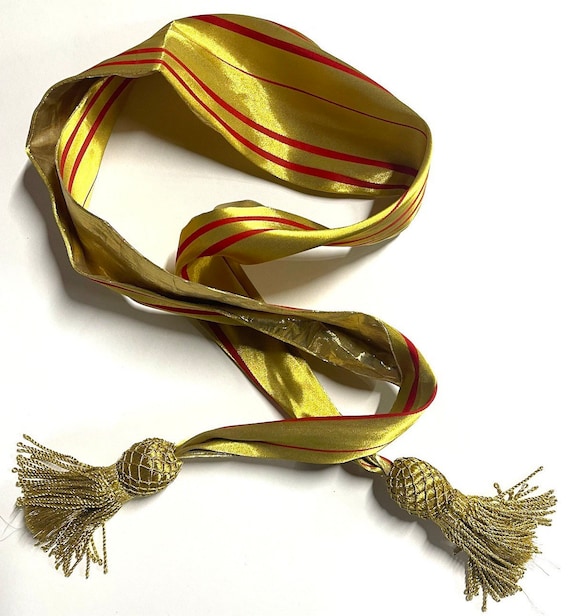 Gold With Red Stripes General Waist Sash With Gold Tassels - Etsy