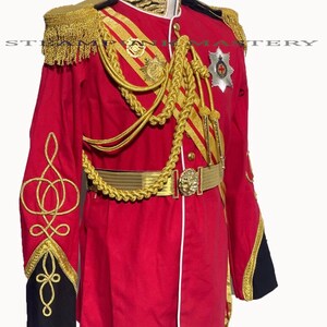 Red Royalty Ceremonial Officer Jacket With Shoulder Accessories Lion ...