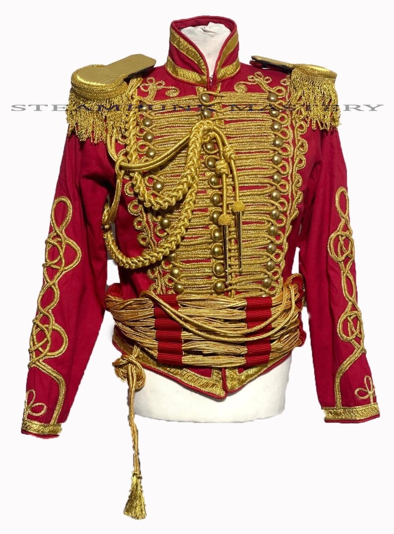 Hussars Red Jacket With 3 Accessories Eppaulates , Barrel Sash and ...