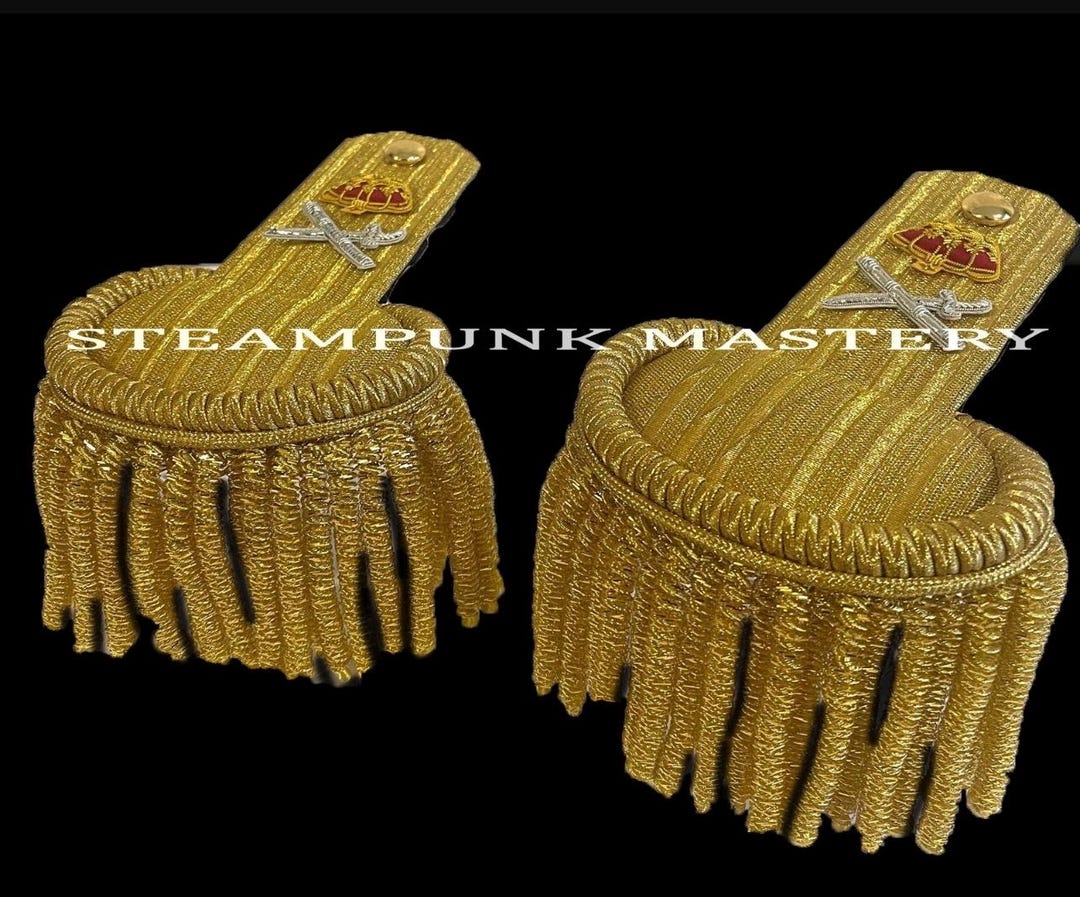 Pair of Goldrn Imperial Crown Embroidered Eppaulates With Bullion ...
