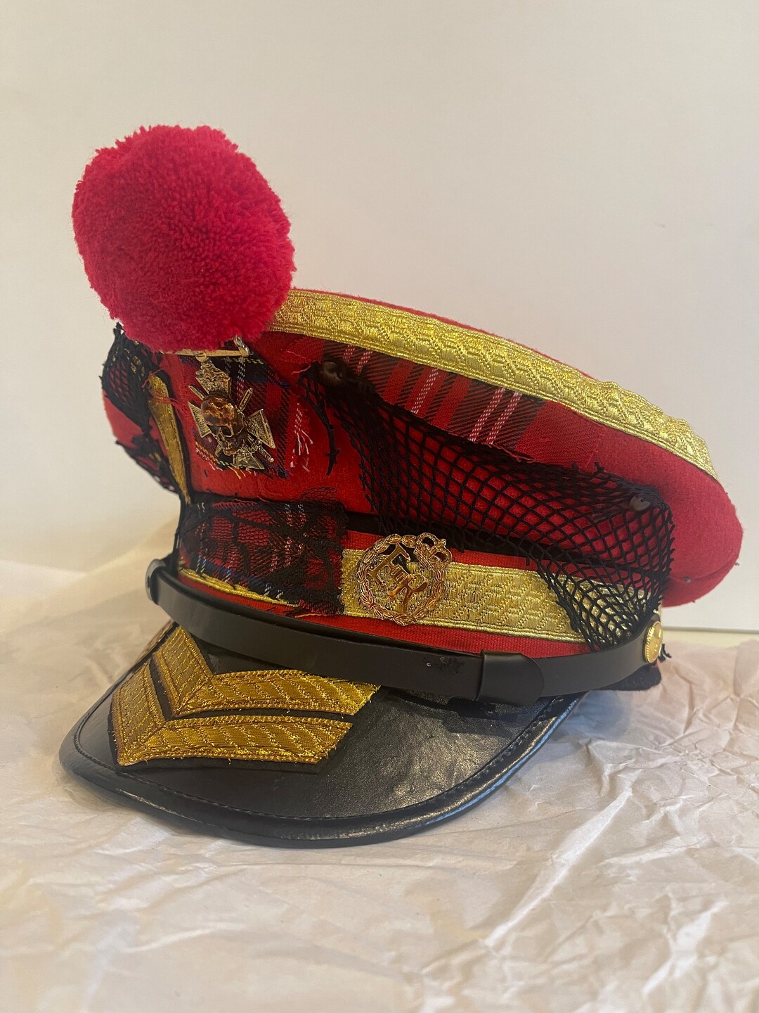 Red Burning Man Officers Peak Hat With in Size 57,58,59,60cm - Etsy