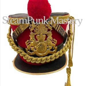 Red Hussar General Helmet With Gold Bullion Details in Sizes 56,57,58 ...
