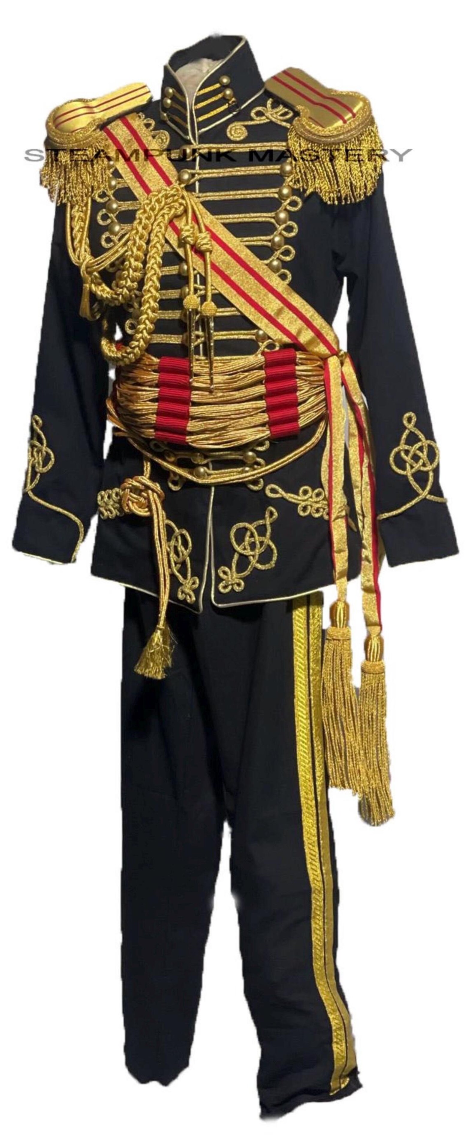 Ceremonial Hussar Officer Suit: Gold Braided Jacket, Sash & Pants - Etsy