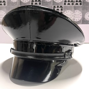 Industrial Punk, Gothic Black PVC Military Hat 57,58,59cm - Etsy