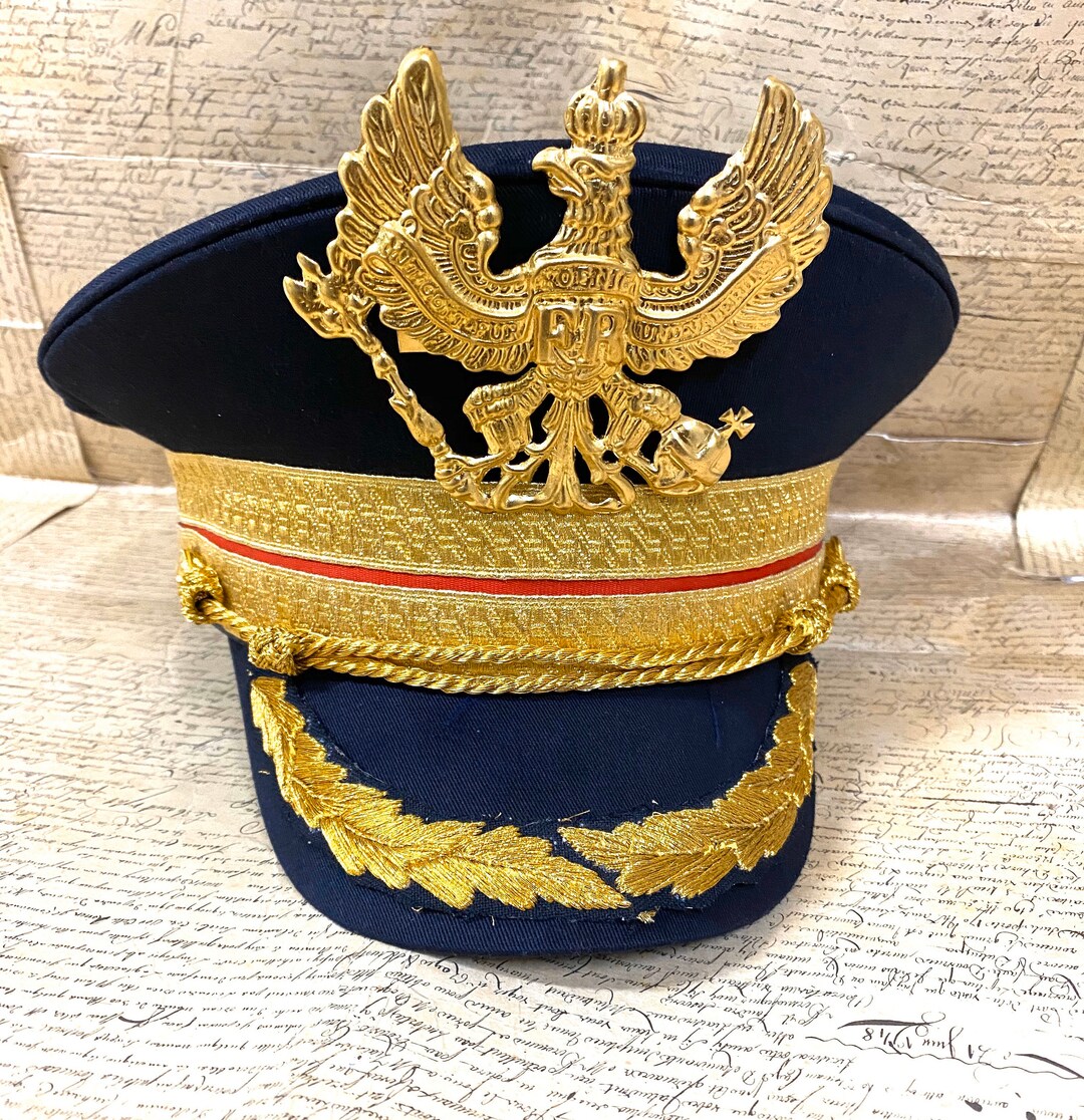 Hussar Black Cotton Military Hat With Brass Badges Details in 57,58 ...