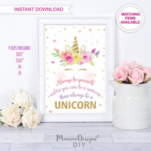 Unicorn Party Sign Unicorn Birthday Decoration Printable - Etsy