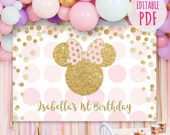 Minnie Mouse Party Backdrop Minnie Baby Shower Backdrop - Etsy