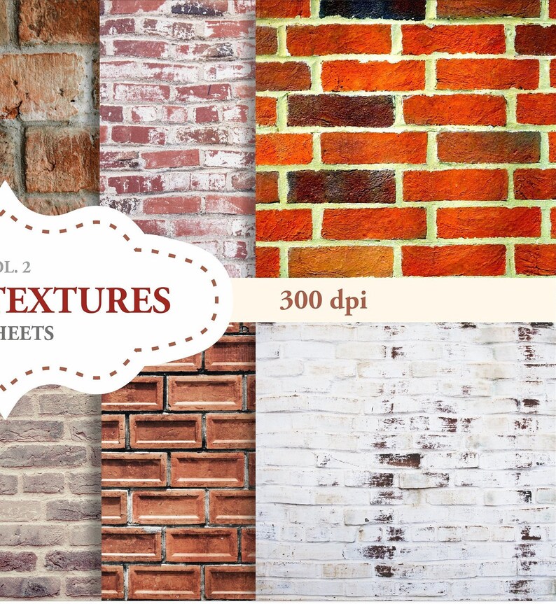 RED BRICKS TEXTURE Digital Paper Rustic White Bricks Paper - Etsy
