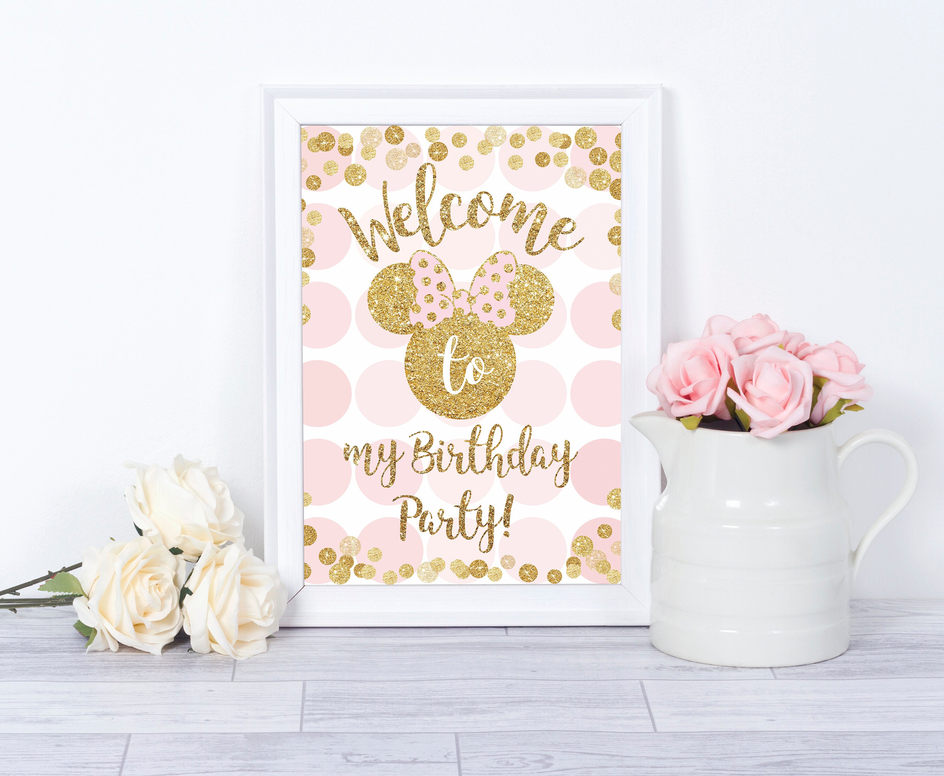 MINNIE MOUSE WELCOME Sign Birthday Party Minnie Mouse Welcome - Etsy