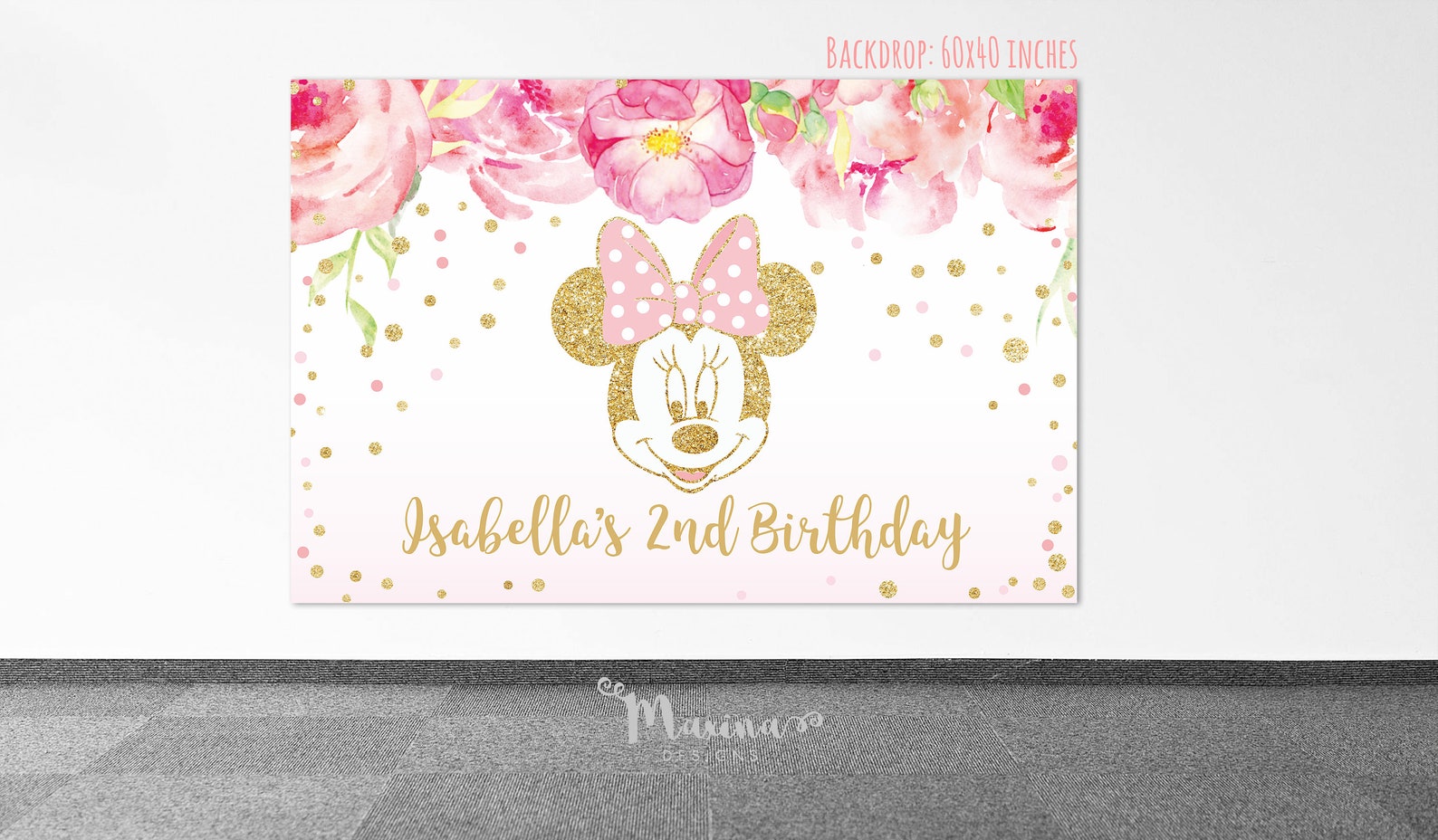 Minnie Mouse Backdrop Minnie Mouse Wall Decal Minnie Mouse - Etsy Canada