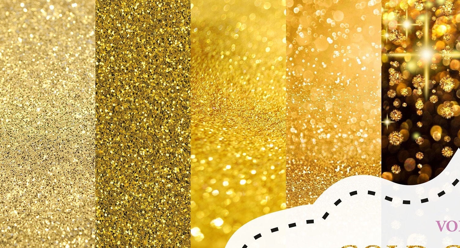 GOLD GLITTER Digital Paper Gold Foil Paper Scrapbook Gold | Etsy