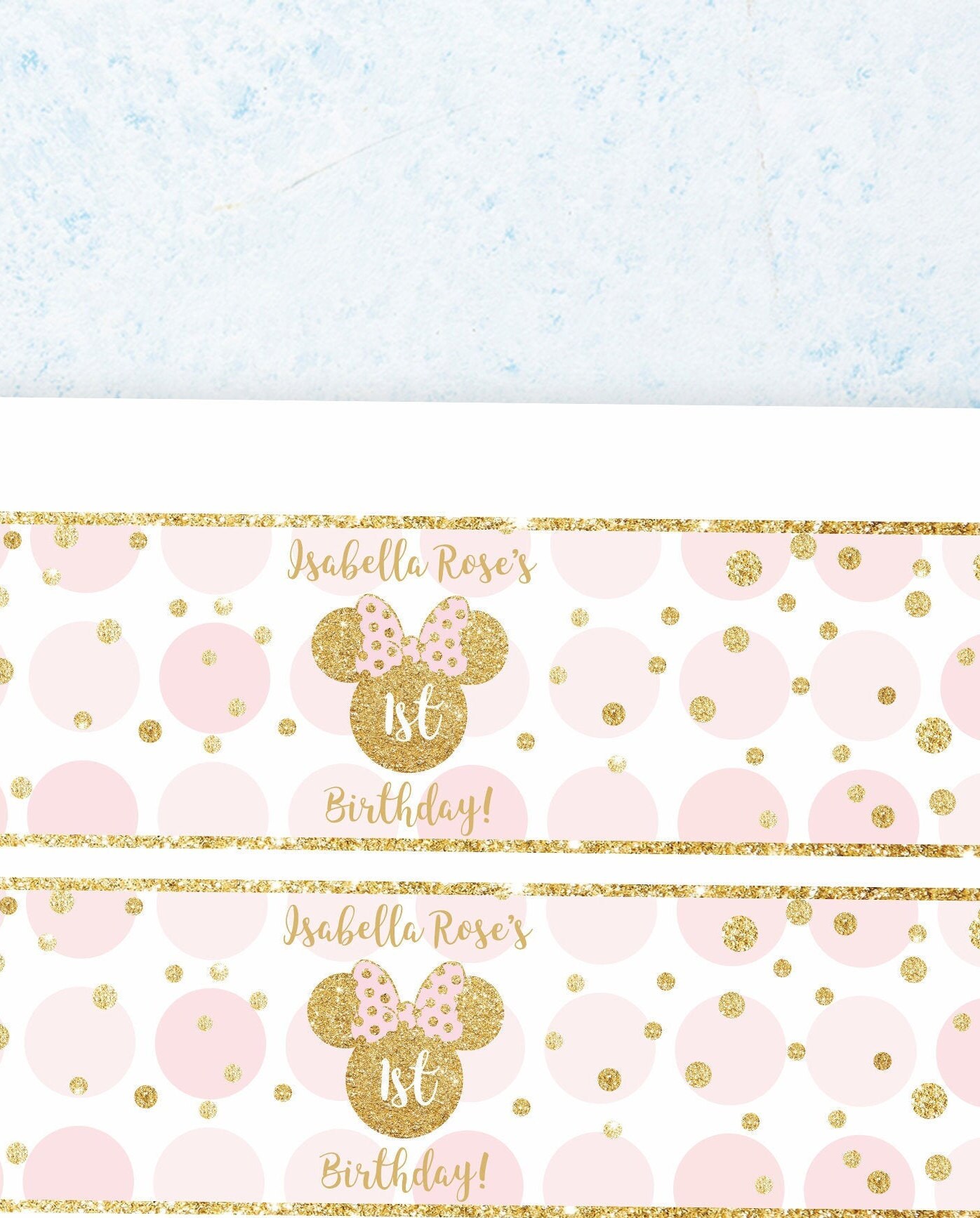 Minnie Mouse Bottle Label Template Minnie Mouse Water Bottle - Etsy