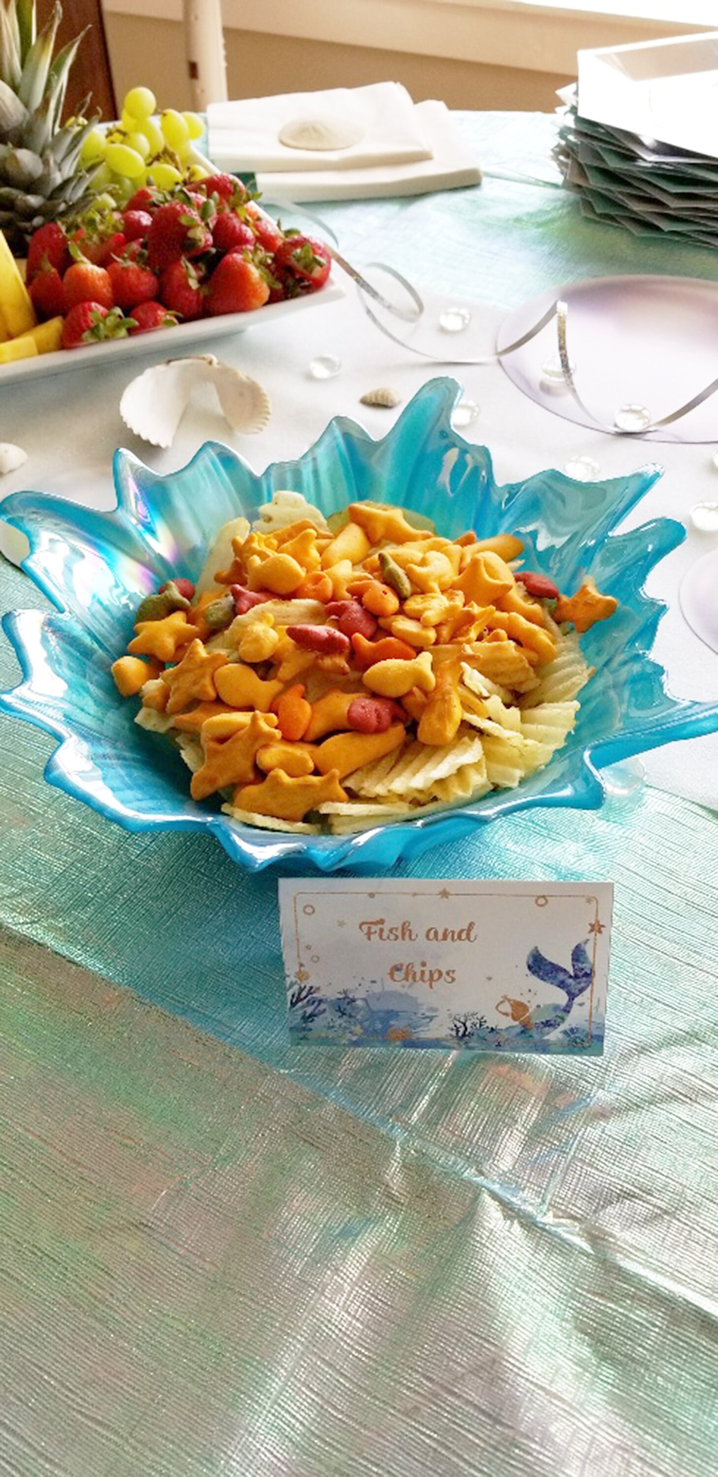 Mermaid table tents Mermaid party place setting cards Food | Etsy