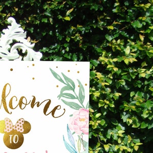 MINNIE MOUSE WELCOME Sign Birthday Party Minnie Mouse Welcome - Etsy