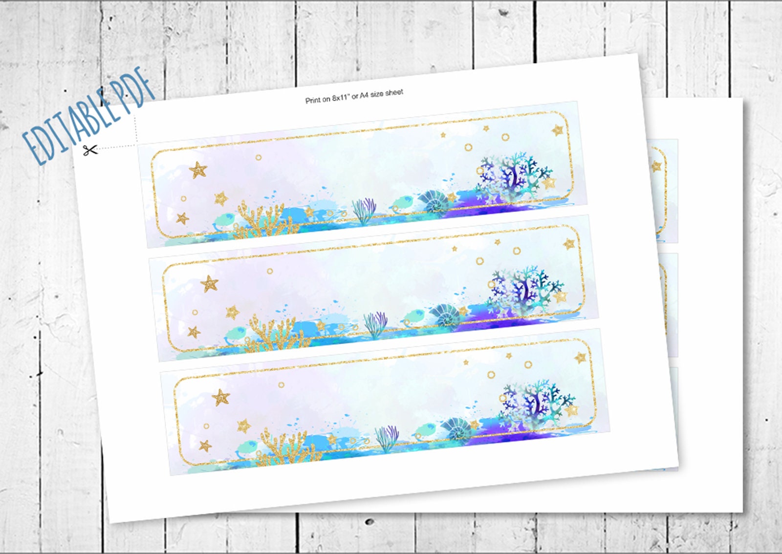 Mermaid Water Bottle Labels Mermaid Party Favor Tags | Etsy