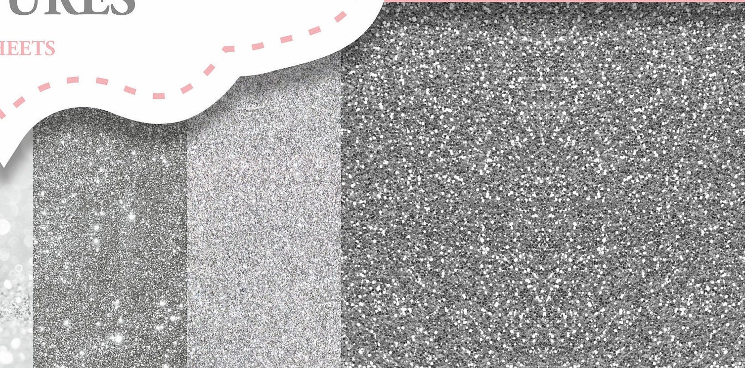 SILVER GLITTER Digital Paper Silver Foil Paper Scrapbook | Etsy