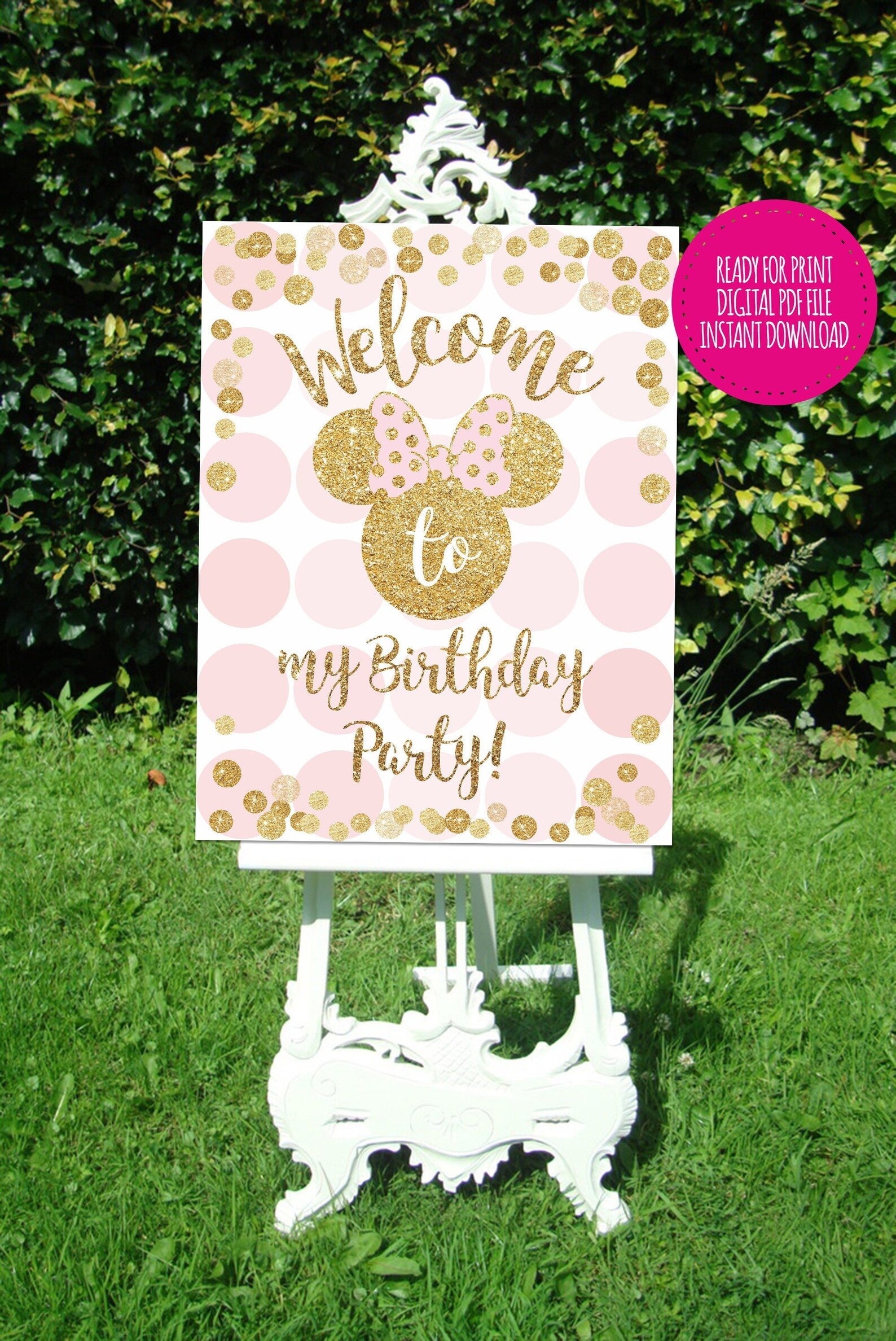 MINNIE MOUSE WELCOME Sign Birthday Party Minnie Mouse Welcome - Etsy