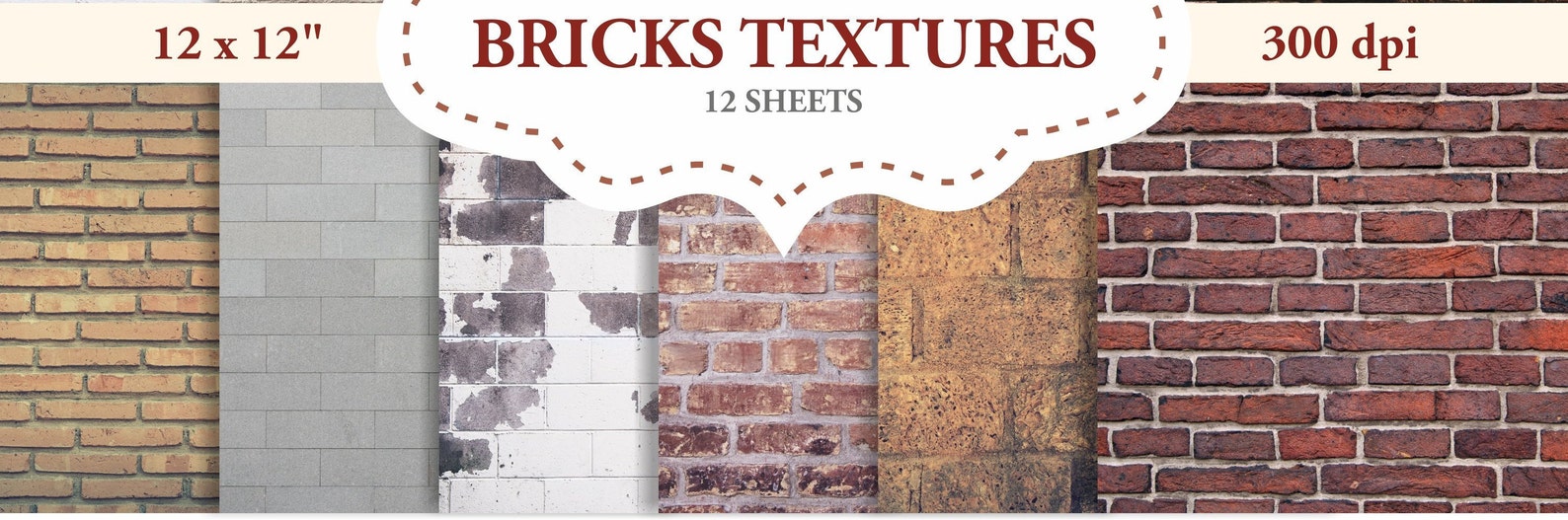 RED BRICKS TEXTURE Digital Paper Rustic White Bricks Paper | Etsy