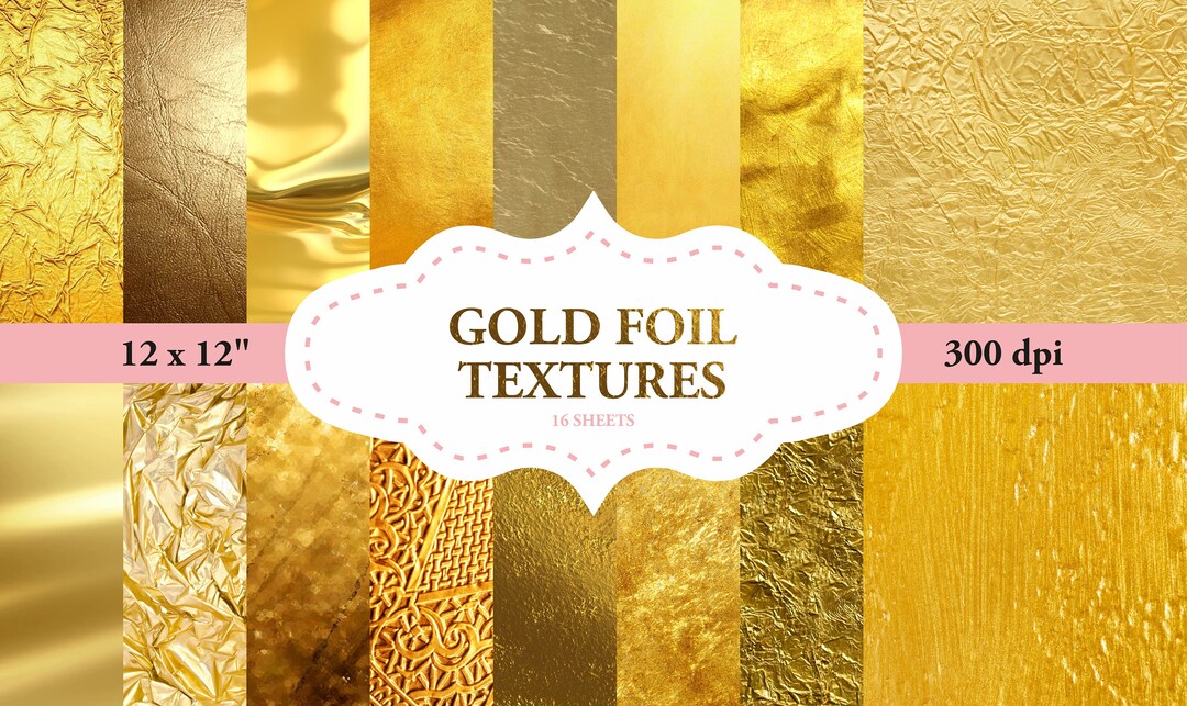 GOLD FOIL Digital Paper, Gold Foil Paper, Scrapbook Gold Paper, Texture ...