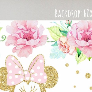 Minnie Mouse Backdrop, Minnie Mouse Wall Decal, Minnie Mouse Printable ...