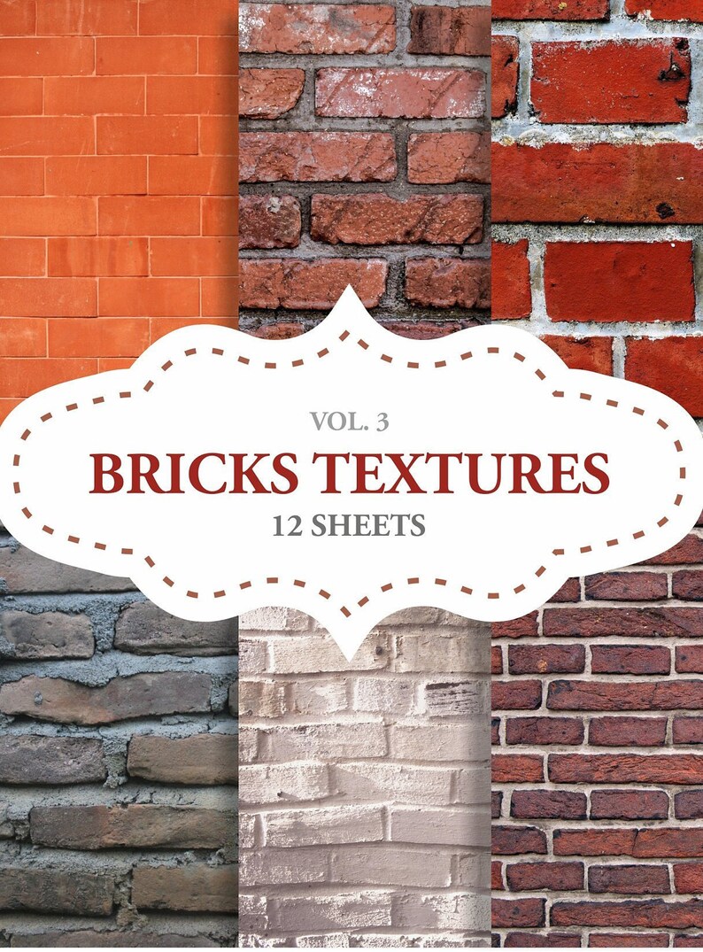 RED BRICKS TEXTURE Digital Paper Rustic White Bricks Paper - Etsy