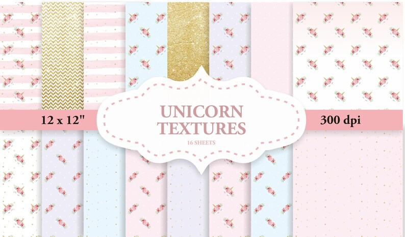 UNICORN Paper Digital Paper Unicorn Texture Paper Scrapbook | Etsy