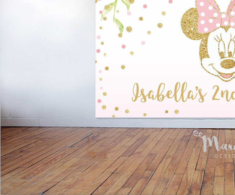 Minnie Mouse Backdrop Minnie Mouse Wall Decal Minnie Mouse | Etsy