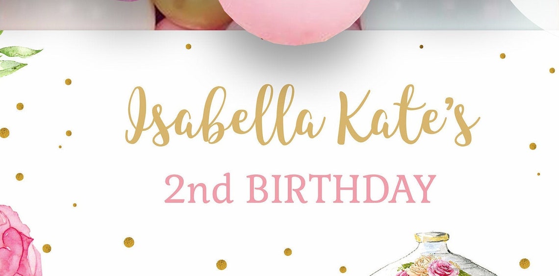 TEA WALL Backdrop Vinyl Tea for Two Backdrop Par-tea Tea - Etsy