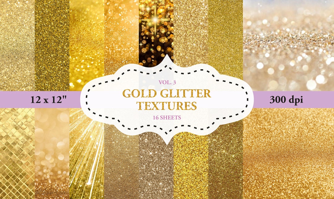GOLD GLITTER Digital Paper, Gold Foil Paper, Scrapbook Gold Paper ...
