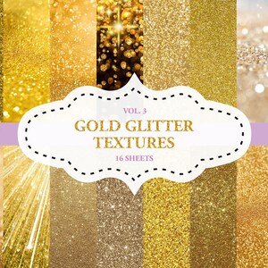 GOLD GLITTER Digital Paper, Gold Foil Paper, Scrapbook Gold Paper ...