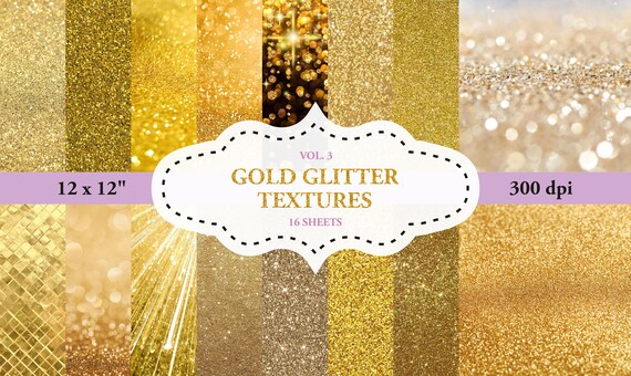 GOLD GLITTER Digital Paper Gold Foil Paper Scrapbook Gold | Etsy