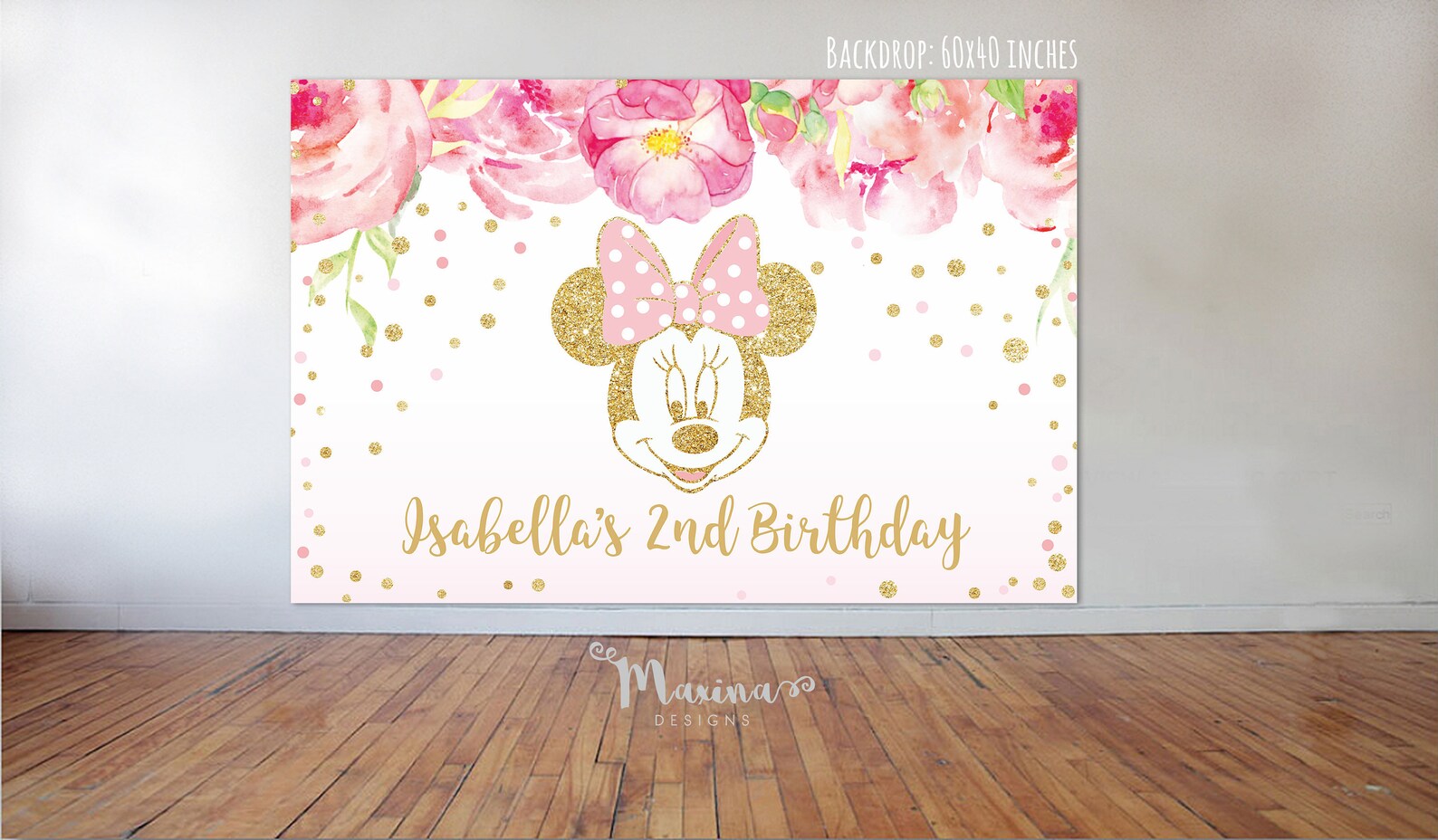 Minnie Mouse Backdrop Minnie Mouse Wall Decal Minnie Mouse | Etsy