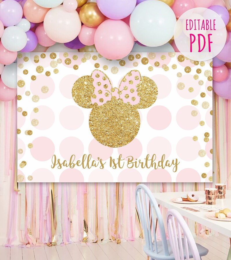 Minnie Mouse Backdrop Minnie Mouse Wall Decall Minnie Mouse | Etsy