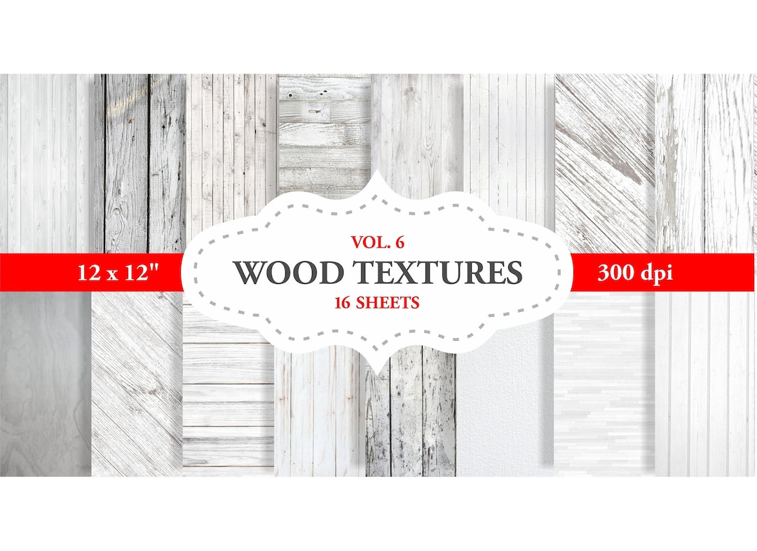 WHITE WOOD TEXTURE Paper, Rustic Wood Digital Paper, Scrapbook Wood ...