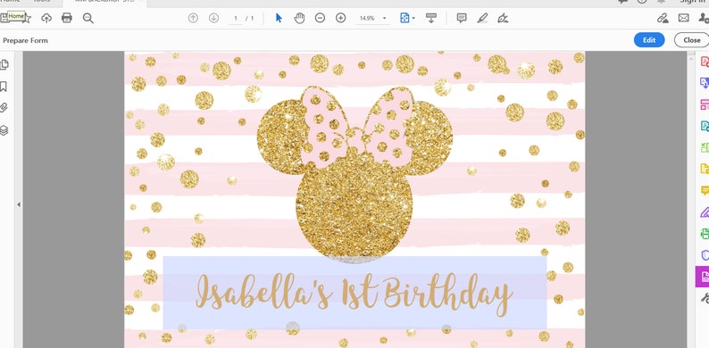 Minnie Mouse Backdrop Minnie Mouse Wall Decal Minnie Mouse | Etsy