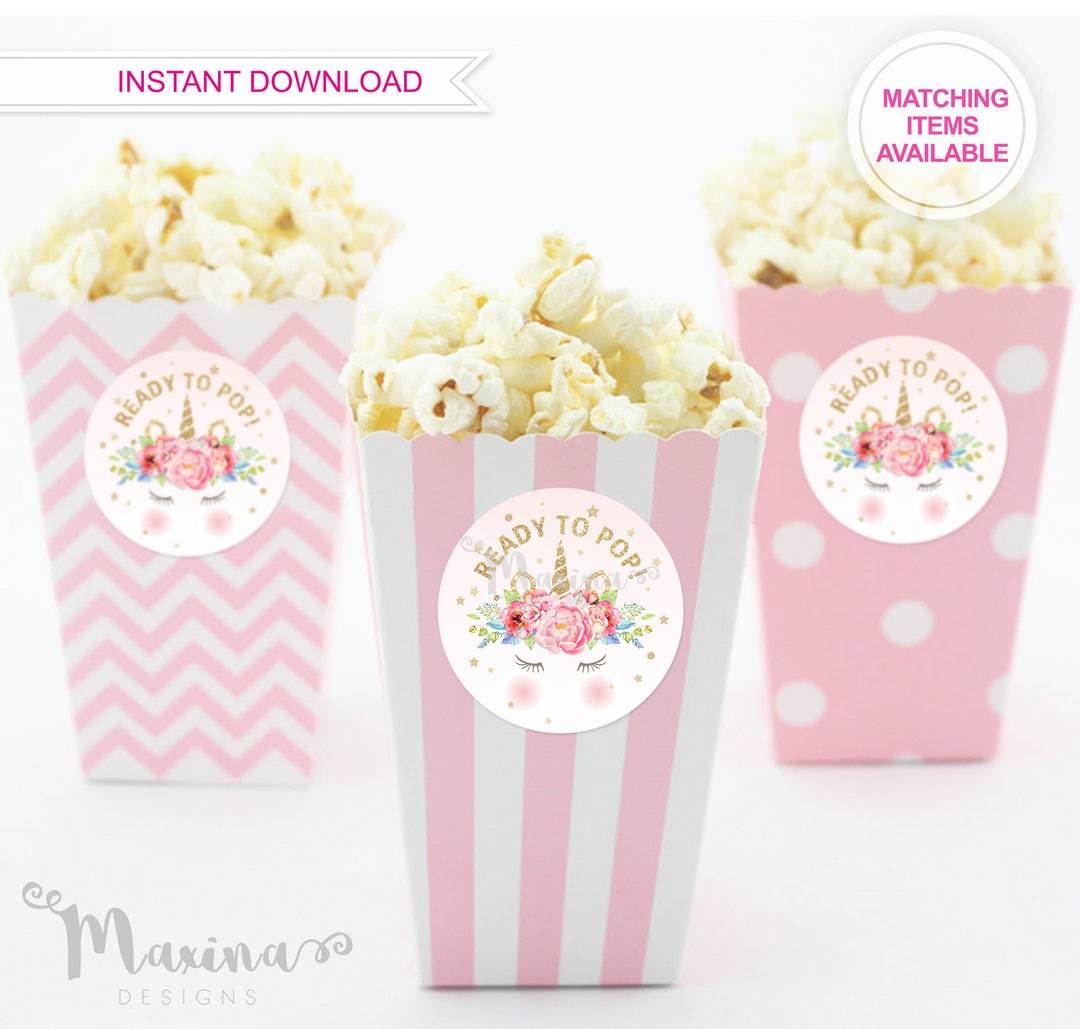 Unicorn Party Stickers, Baby Shower Stickers, Unicorn Baby Shower ...