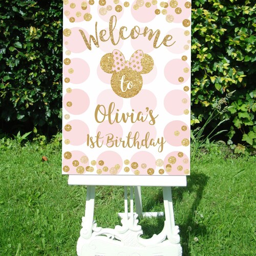 Minnie Mouse Welcome Sign Instant Download Minnie Party - Etsy