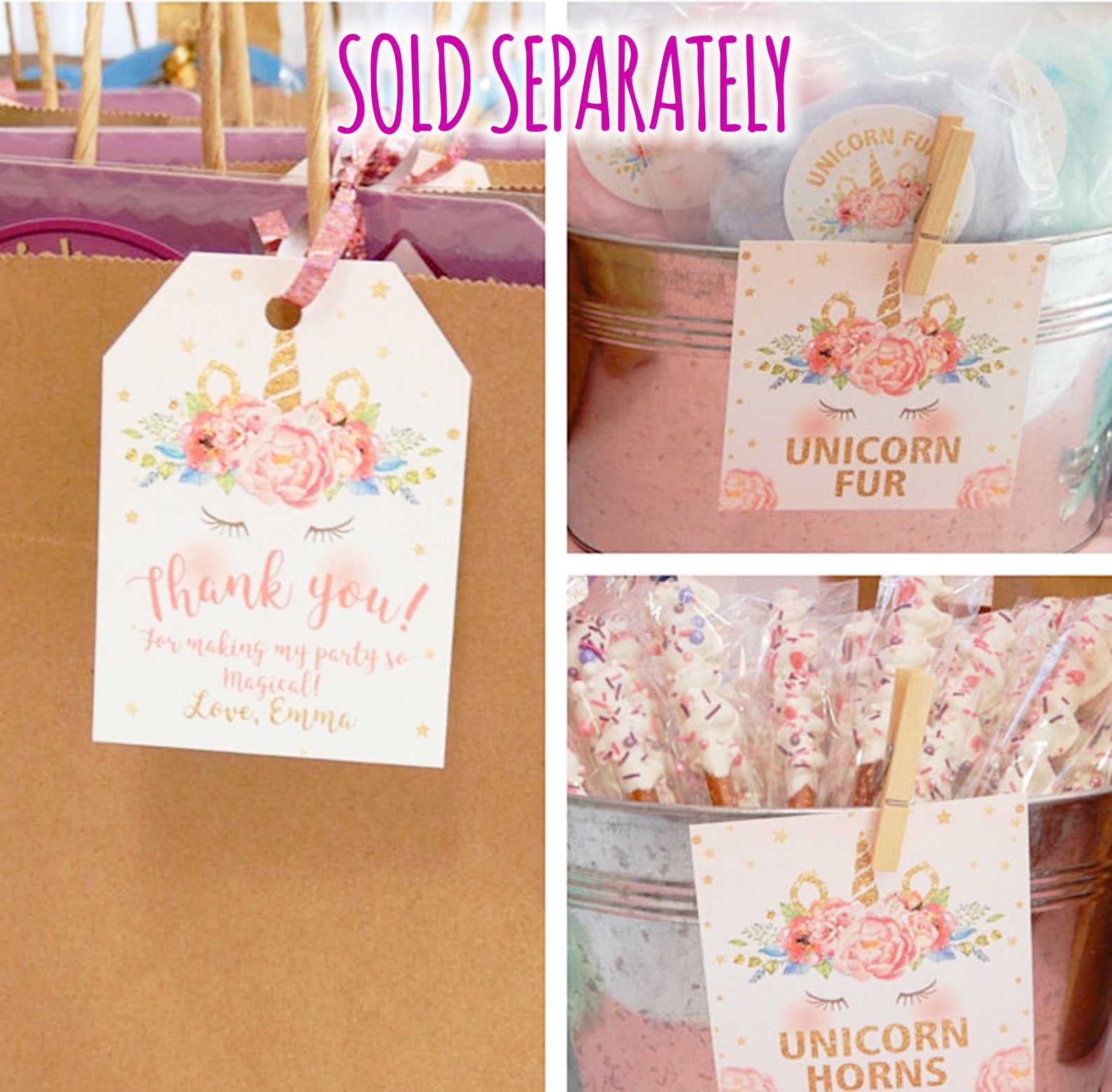 Unicorn Food Labels Unicorn Food Table Tent Unicorn Party - Etsy