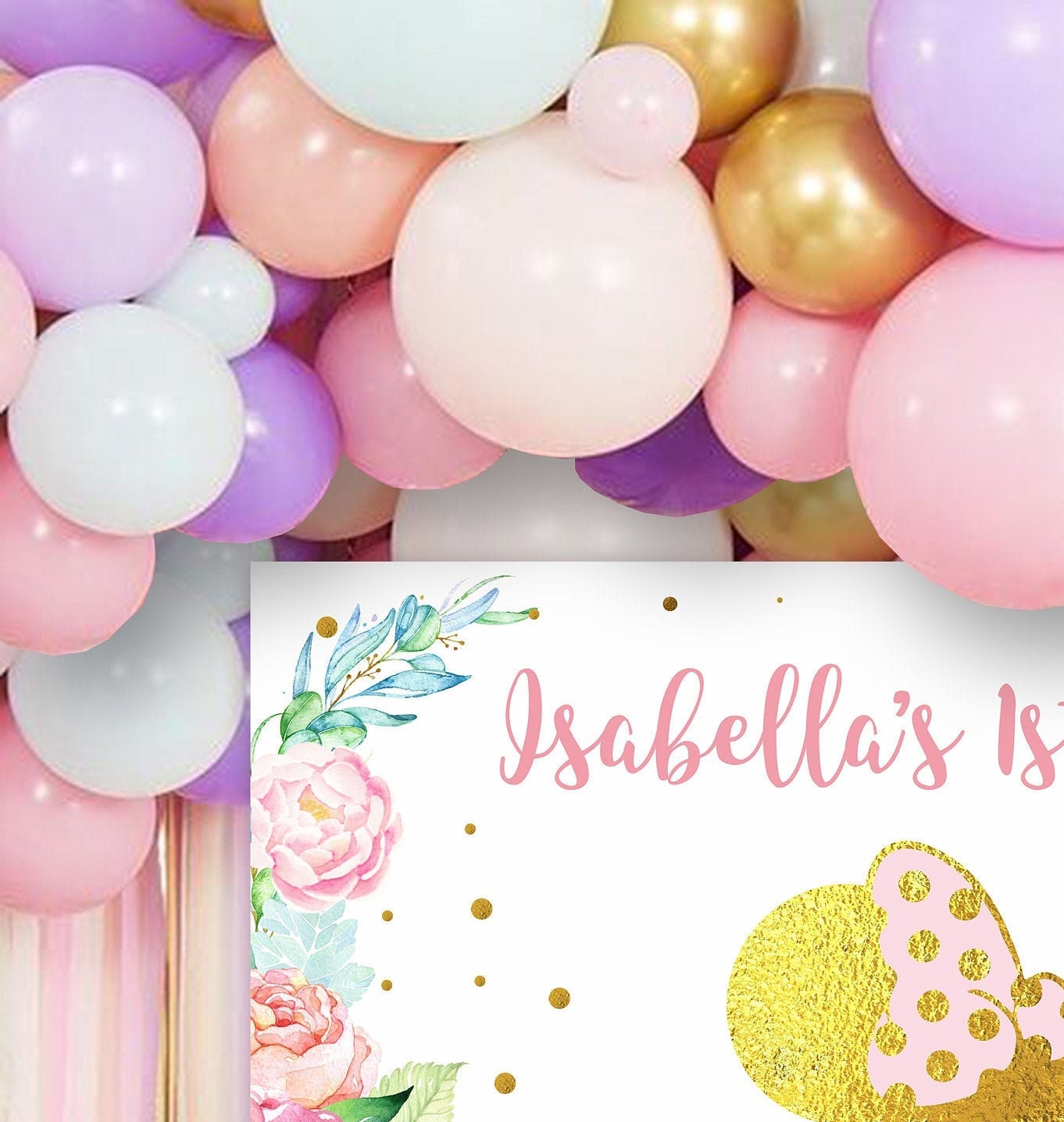 Minnie Mouse Backdrop Minnie Mouse Wall Decall Minnie Mouse - Etsy