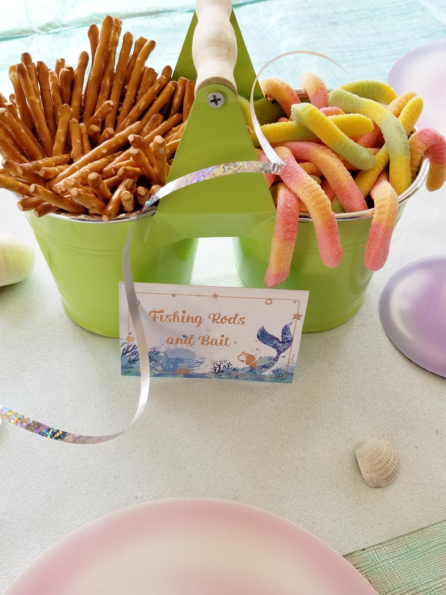 Mermaid table tents Mermaid party place setting cards Food | Etsy