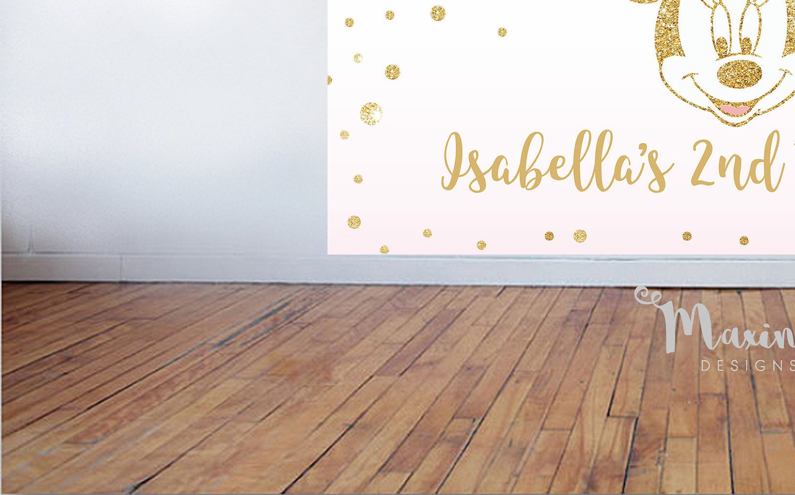 Minnie Mouse Backdrop Minnie Mouse Wall Decal Minnie Mouse | Etsy