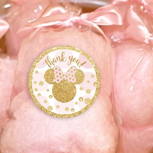 MINNIE MOUSE Favor Circle Sticker, Minnie Mouse Thank You Sticker ...