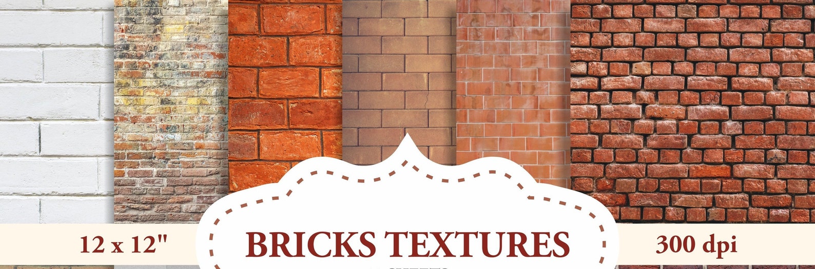 RED BRICKS TEXTURE Digital Paper Rustic White Bricks Paper | Etsy