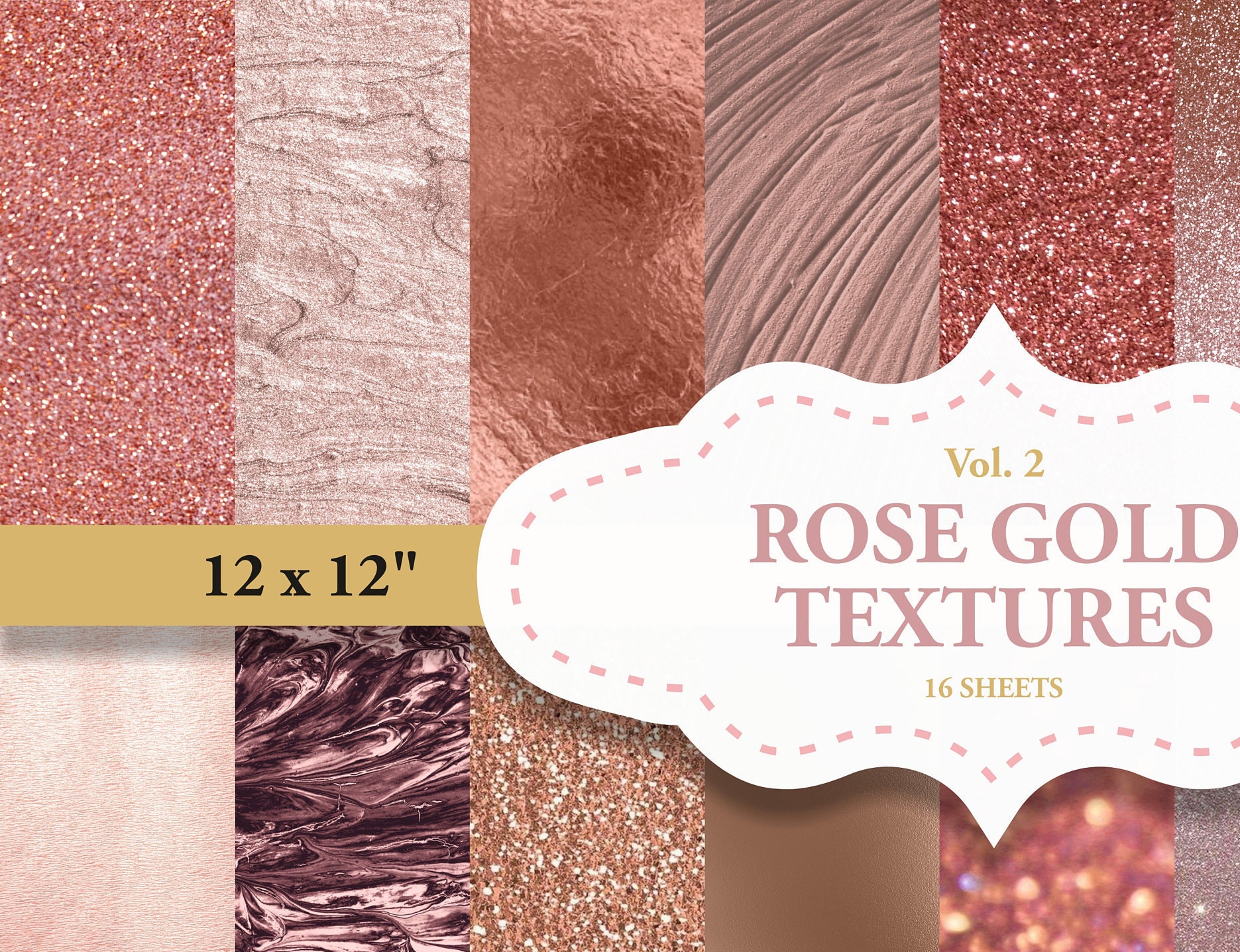 ROSE GOLD Digital Paper Rose Gold Glitter Foil Paper - Etsy