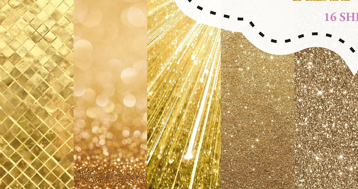 GOLD GLITTER Digital Paper Gold Foil Paper Scrapbook Gold | Etsy