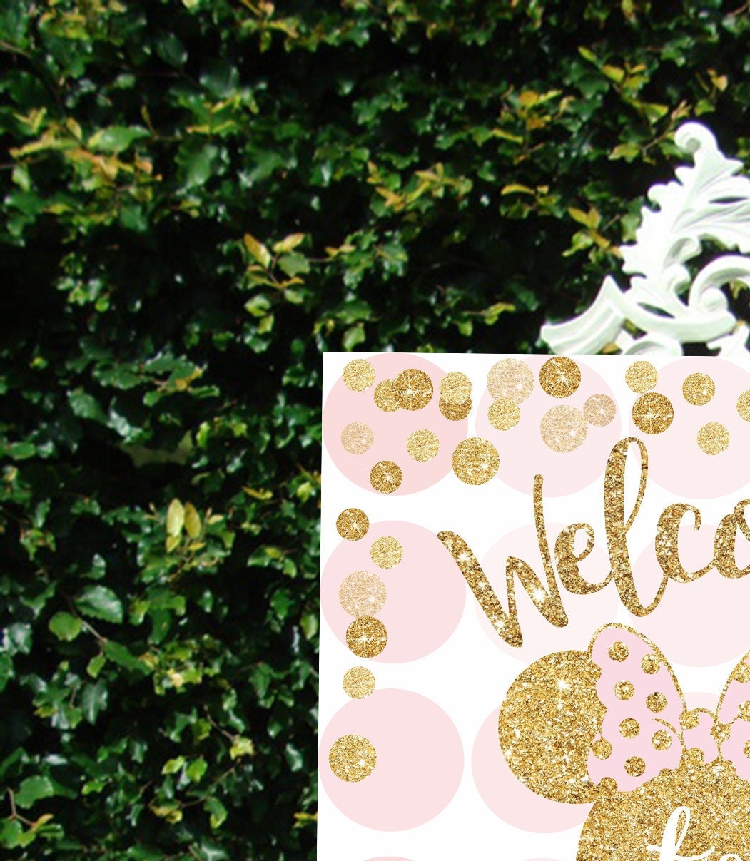 MINNIE MOUSE WELCOME Sign Birthday Party Minnie Mouse Welcome - Etsy