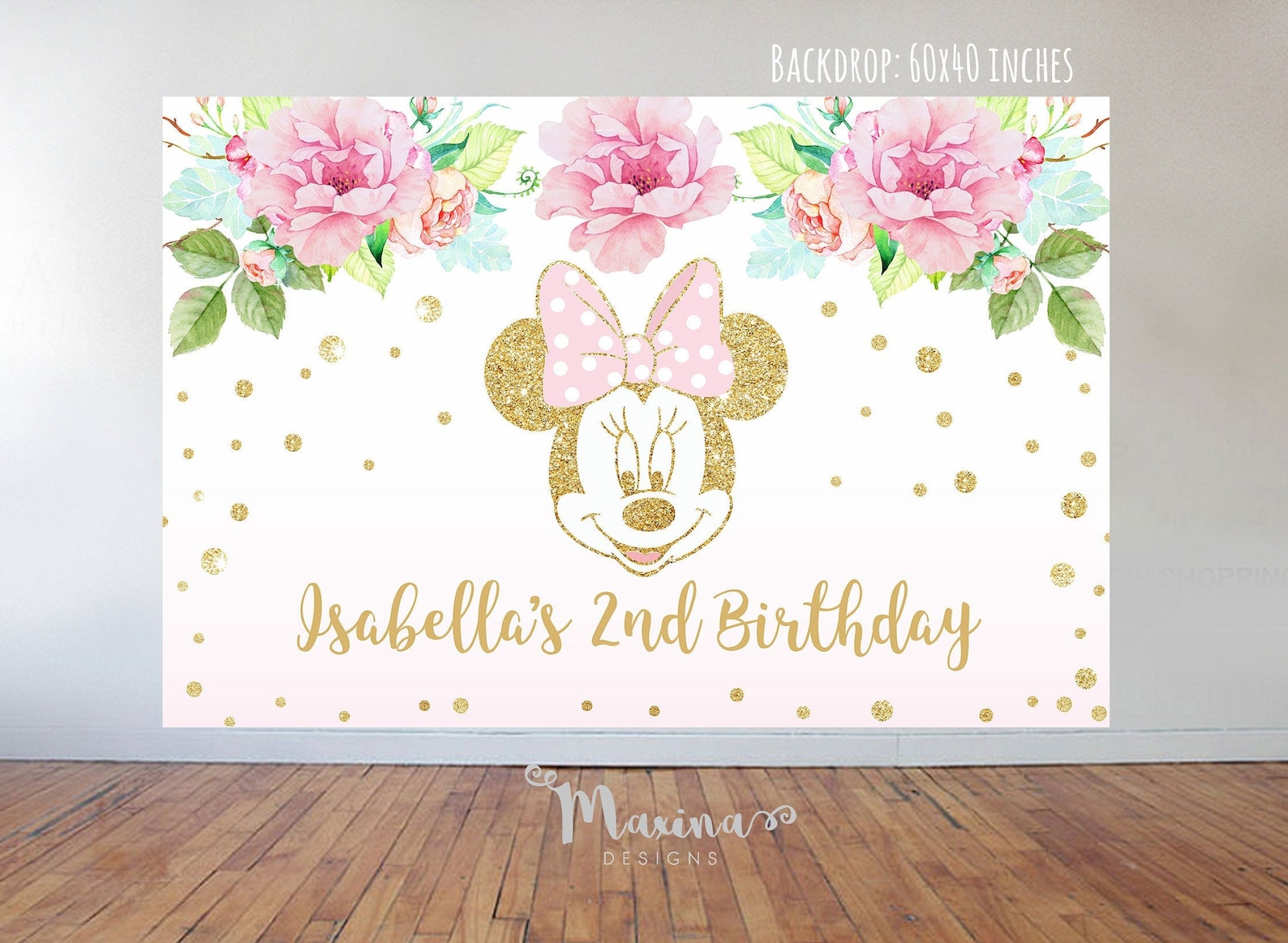 Minnie Mouse Backdrop Minnie Mouse Wall Decal Minnie Mouse | Etsy